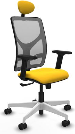 Piqueras y Crespo Stuhl mit verstellbaren Armlehnen, h&ouml;henverstellbare Lendenwirbelst&uuml;tze und festes Kopfteil, ausgestattet mit 3 Positionen und Schneidschaum, Grau/Gel