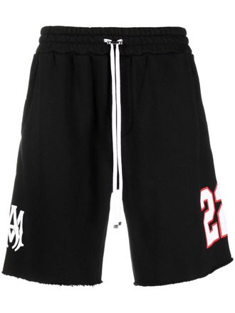 Amiri short de sport ample &agrave; logo imprim&eacute; - Noir