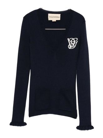 Valentino Pull Col Rond - Bleu