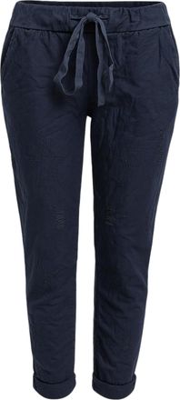 Mississhop 350 Damen Hose Cargohose Sterne Sweatpants Jogginghose Baumwolle Freizeithose Boyfriend Baggy Haremshose zerrissene Hose Outfit mit Gummibund dunkelbl