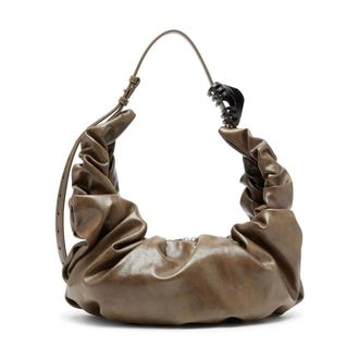 Diesel Femme, Sacs, Brun, Taille: ONE Size Gathered Faux Leather Shoulder Bag