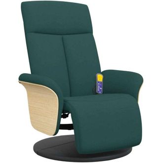 vidaXL Massagesessel mit Fu&szlig;teil Dunkelgr&uuml;n Stoff Vidaxl