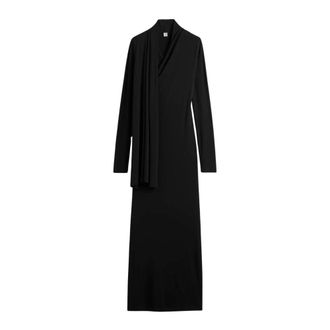 Toteme Gedrapes Jersey Kleid - - Dresses - Damen - Schwarzk - S