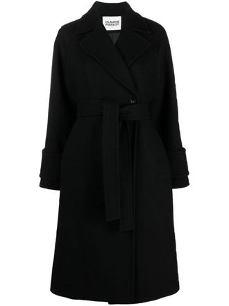 Claudie Pierlot manteau mi-long &agrave; boutonni&egrave;re crois&eacute;e - Noir