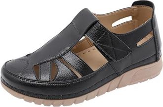 Generic Sandales plates creuses pour femme - Sandales de plage d&eacute;contract&eacute;es - Sandales dext&eacute;rieur pour femme, Noir, 39 EU &eacute;troite