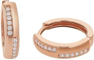 Amor créoles 925 en argent sterling pour dames, avec zirconium synth., 1,5 cm, rose, Livré dans une boîte cadeau de bijoux