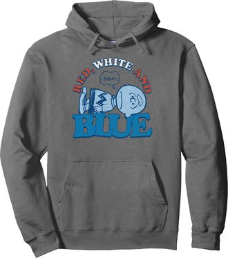 Peanuts Charlie Brown - Rot, Weiß und Blau Americana Pullover Hoodie