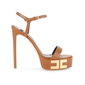 Elisabetta Franchi Vertigo Leder Plateau Sandalen - - Shoes - Damen - Braun - 39 EU