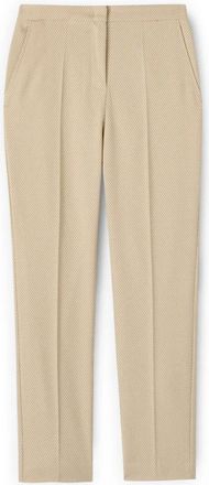 Motivi Femme, Pantalons, Beige, Taille: 42 FR Pantalon Droit Ray&eacute; Teint en Fil