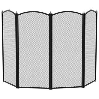 Home Discount Fire Screen 4 Panel Spark Guard, Black FREE DELIVERY by Home Discount