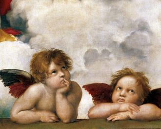 1art1 Raphael Poster Raffaels Engel (Detail) Kunstdruck Bild 50x40 cm