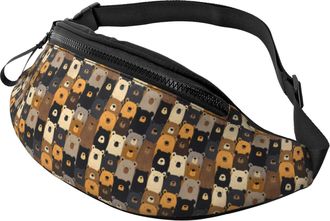 Generic Handytasche Tasche Multifunktionale Bauchtasche Niedlicher Cartoon-B&auml;ren-Print Stylisch Taillentasche F&uuml;r Sport Aktivit&auml;ten Spazieren 14X35Cm