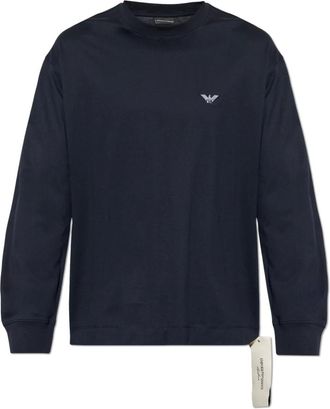Emporio Armani Homme, Tops, Bleu, Taille: S T-shirt &agrave; manches longues
