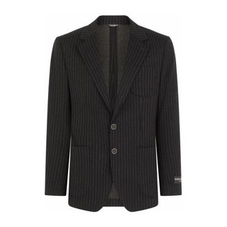 Dolce & Gabbana Gestreifter Jersey-Blazer - - Jackets - Herren - Schwarzk - 2XL
