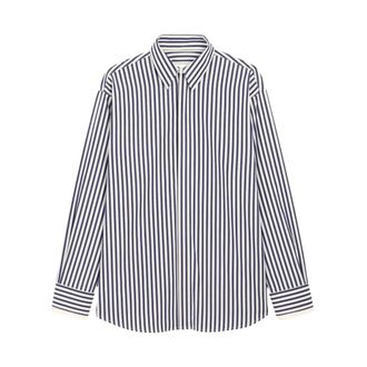 Ami Gro&szlig;es gestreiftes Hemd - - Blouses & Shirts - Damen - Blau - L