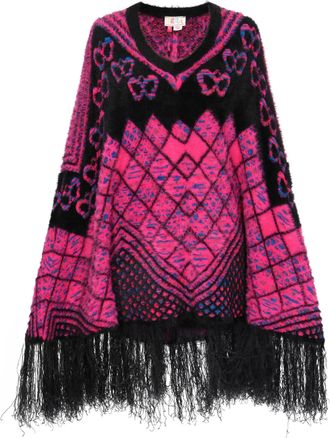 Izia Poncho Frauen schwarz mehrfarbig