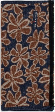 Kiton Floral print Scarf with fringes Male UNI