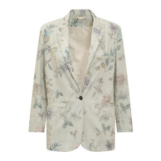 Forte_Forte Floral Denim Blazer - - Jackets - Damen - Mehrfarbig - L