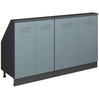 Vicco Dachschr&auml;genschrank-Set Rion, Blau-Grau/Anthrazit, 2er Set, Vicco