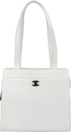 Chanel Crossbody Bags - Chanel White Caviar Leather CC Shoulder Bag - Gr. unisize - in Wei&szlig; - f&uuml;r Damen