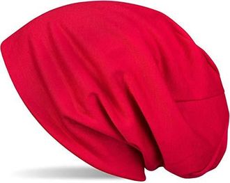styleBREAKER Bonnet Tombant Classique Type Beanie, léger et Souple, Beanie Long, Unisexe 04024018, Couleur:Rouge