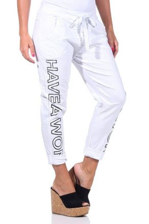Mississhop Jogginghose Damen Hose Freizeithose Stoffhose Boyfriend Stretch Hose M.349