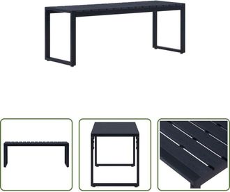 vidaXL Gartenstuhl - Gartenbank 120,5 cm PS-Platte Schwarz