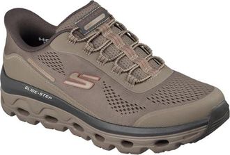 Skechers Glide-Step Sole Glover Peak Baskets pour Homme, Bordure synth&eacute;tique en Textile Taupe, 44 EU