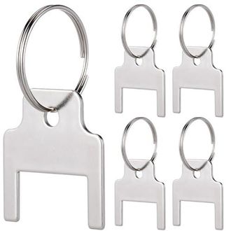 BESTOYARD 5pièces Clé De Distributeur De Papier Essuie-Tout Acier Inoxydable Lot de Clés Universelles avec Anneaux pour Distributeurs De Papier Toilette Et Essu