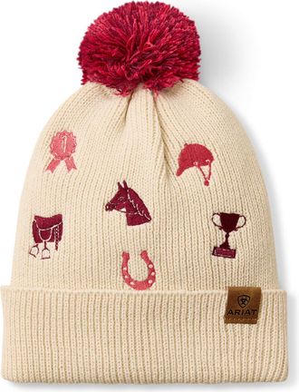 Ariat Kids Arlo Beanie Hat in Natural Patchwork, Size OS, by Ariat