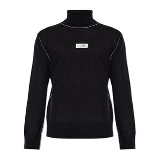 Maison Margiela Rollkragenpullover mit Kontrastn&auml;hten - - Knitwear - Herren - Schwarzk - L