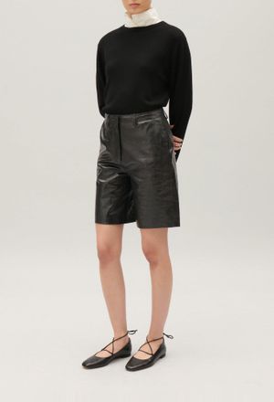 Claudie Pierlot Bermuda cuir noir