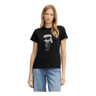Karl Lagerfeld Femme, Tops, Noir, Taille: 40 FR T-Chemises