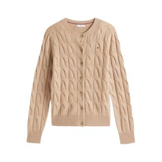 Tommy Hilfiger Femme, Pulls, Beige, Taille: 38 FR Cardigan