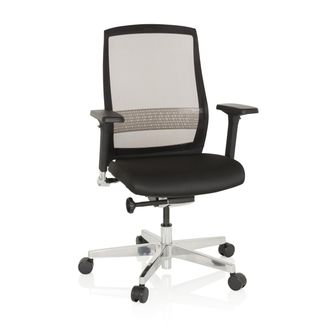 hjh OFFICE 657658 B&uuml;rostuhl FOUNTAINE Schwarz Drehstuhl ergonomisch, Netzr&uuml;cken selbstheilend