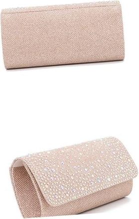 Hemobllo Pochette Soir&eacute;e Femme &Eacute;l&eacute;gante avec Pierres Brillantes Sac Bandouli&egrave;re Cha&icirc;ne Amovible Accessoire Chic pour Mariage Bal et Soir&eacute;e