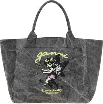 Ganni Femme, Sacs, Gris, Taille: ONE Size Medium Trapeze Shopper Bag