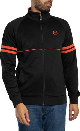 Sergio Tacchini Herren Orion-Trainingsjacke, Black/Tangerine Tango, XL