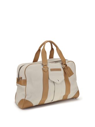 Brunello Cucinelli Mens Street Travel Bag Ghiaccio+naturale Calf Leather Bos Taurus Suitcases