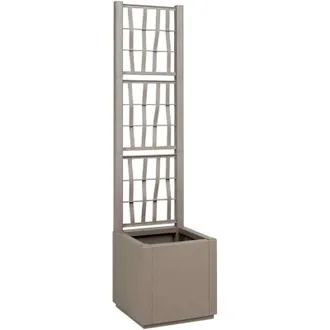 vidaXL Vidaxl - Cache-pot de jardin Gris 36 x 36 x 140 cm Polypropyl&egrave;ne