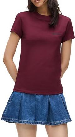 Karl Lagerfeld Femme T-Shirt Slim &Agrave; Manches Courtes avec Logo Essentiel Coupe Slim, Violet, XL