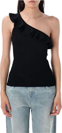 Zimmermann Femme, Tops, Noir, Taille: 38 FR Rhiannon One-Shoulder Ruffled Top
