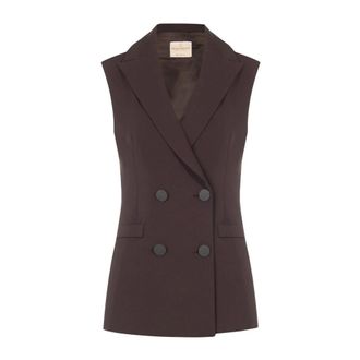 Rinascimento Gilet crois&eacute; - Femme - Vestes - Brun - Taille: 40 FR