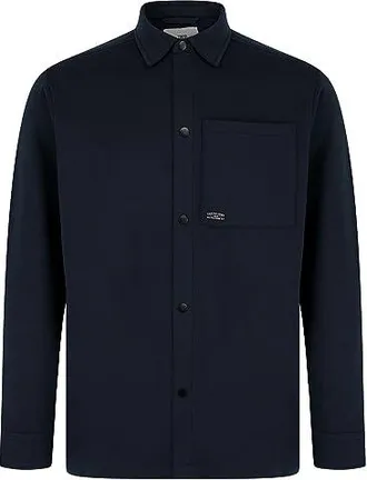 Tokyo Laundry Commander Brushback Fleece Overshirt Jacket in Sky Captain Navy - Tokyo Laundry - XL