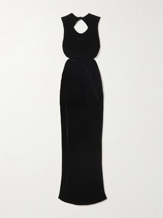 Rick Owens Rückenfreie Robe Aus Samt Mit Cut-outs Und Twist-detail - Schwarz