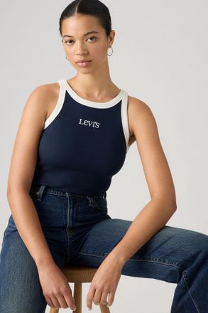 Levi's Graphic Essential Racer Tank Top - Femme - Bleu / Tank Club Logo Emb Navy Blazer - XS