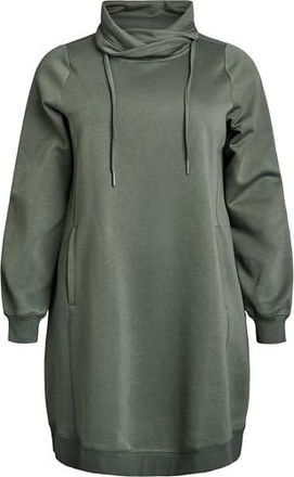 Zizzi Flash Robe Sweatshirt pour Femme Grandes Tailles avec Poches Tailles 42-60, Thym, 44-46 grande taille
