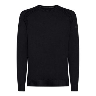 Roberto Ricci Design Baumwoll Rundstrick Pullover - - Knitwear - Herren - Schwarzk - XL