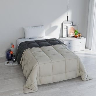 Italian Bed Linen ELEGANT Wintersteppdecke, Dunkelgrau/Hellgrau, 220x260cm