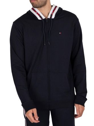 Tommy Hilfiger Hoodie LS FZ HWK Schwere Jacken mit durchgehendem Reißverschluss Herren, Blau (Desert Sky), S